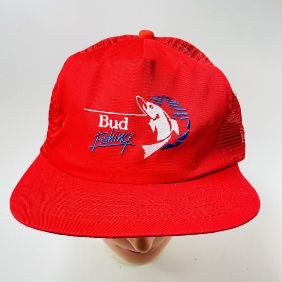 Budweiser | Accessories | Vintage Bud Fishing Mesh Snapback Trucker Hat ...